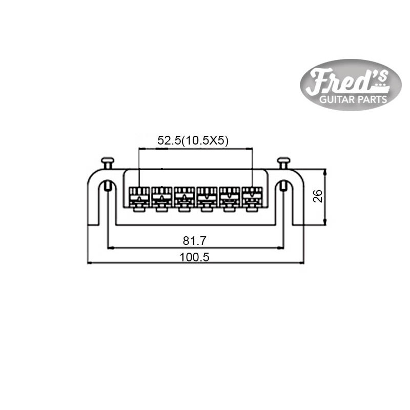 BADASS STYLE GUITAR BRIDGE CHROME - Fred's Guitar Parts