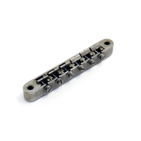 FABER BRIDGE ABRH, FOR GIBSON® ABR-1, AGED NICKEL, BRASS SADDLES NICKEL ...